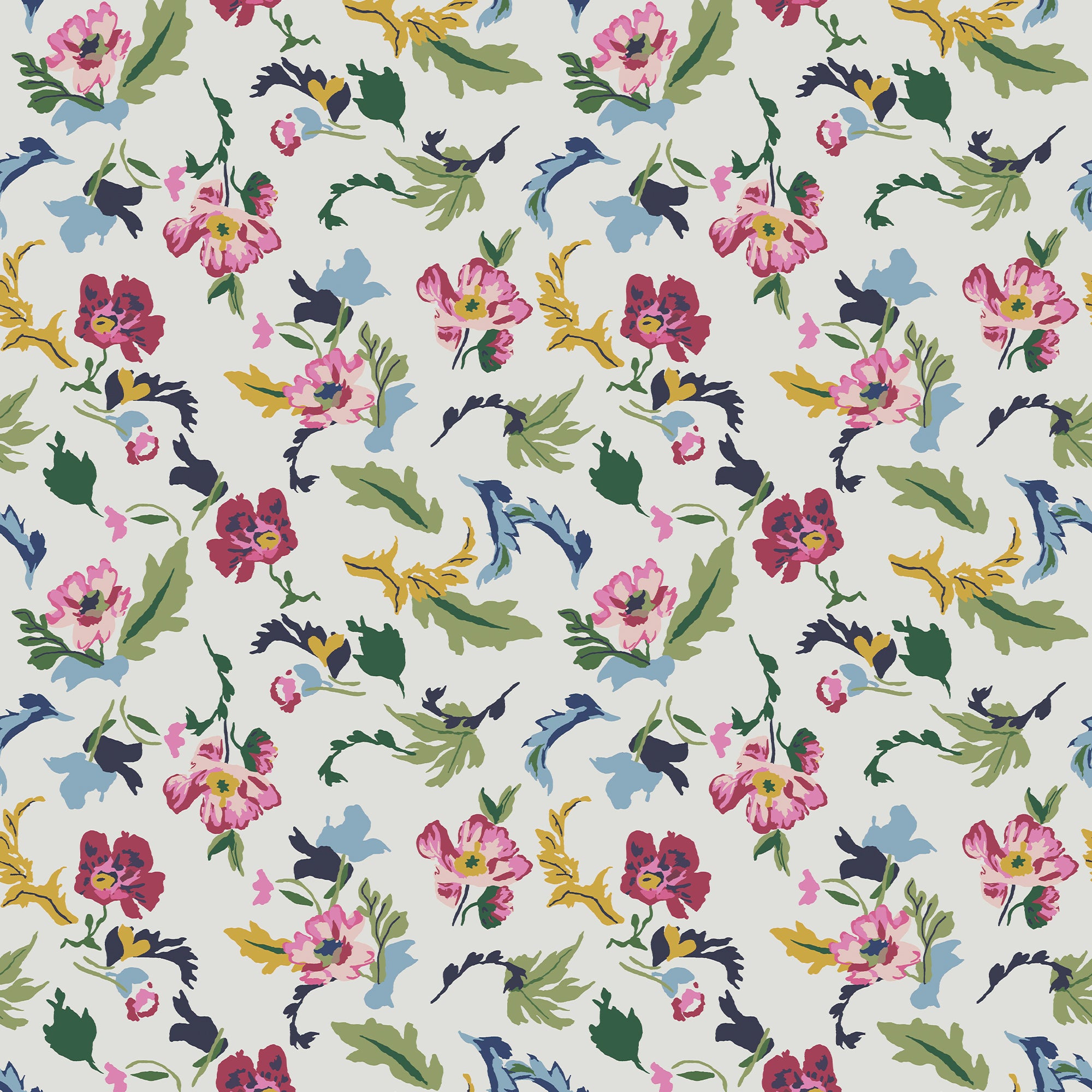 Joules Wallpaper Cambridge Painted Floral Creme | Wallcoverings ...