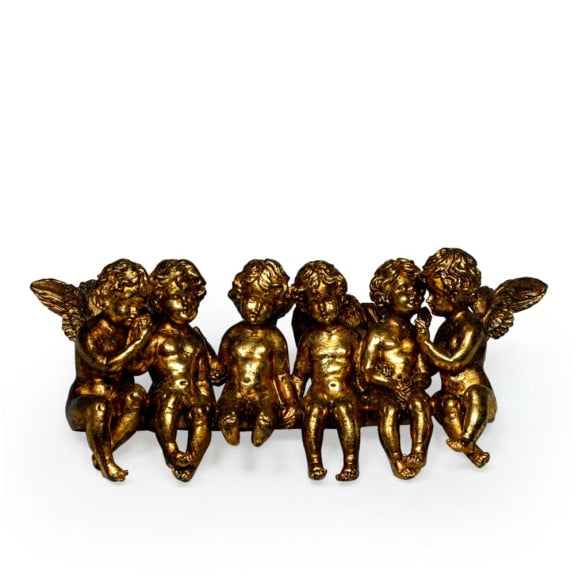 Antique Gold Sitting Angel Figure | Foy and Company - Foy and Company