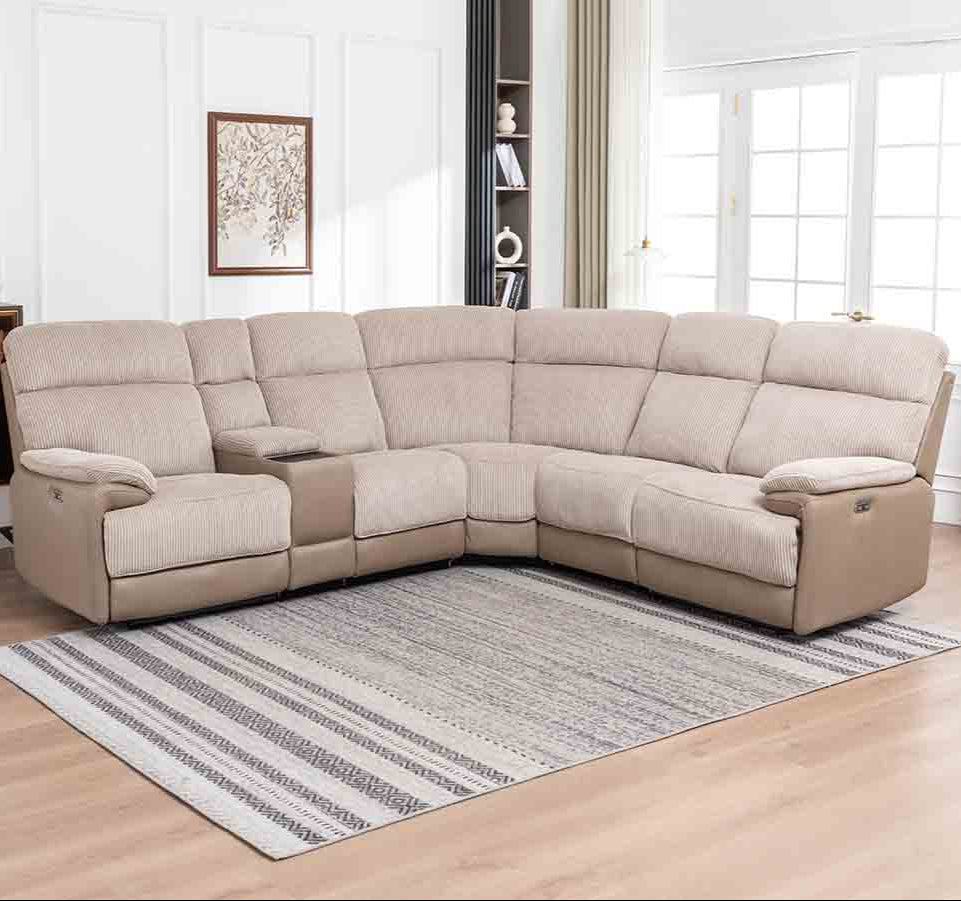 Arlington Corner Sofa Electric Recliner Beige | Corner Group Sofas ...