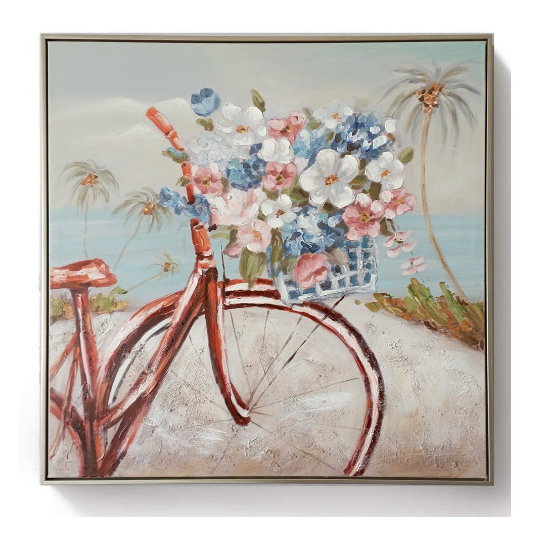 Bicycle Red Wall Art | Framed Oil Painting | Foy And Company - Foy and ...