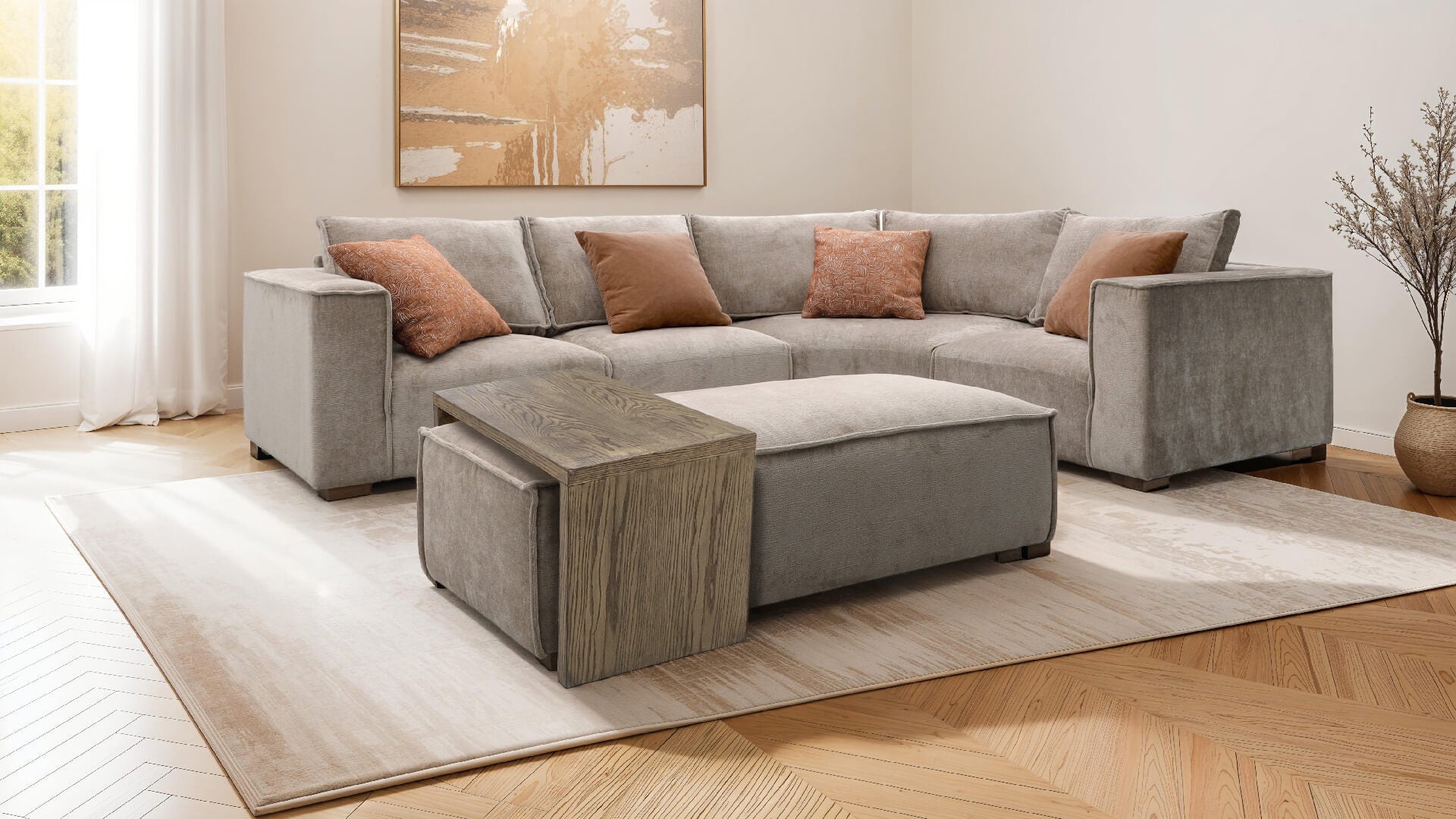 Bodhi Corner Sofa Mink RHF | Foy and Company - Foy and Company