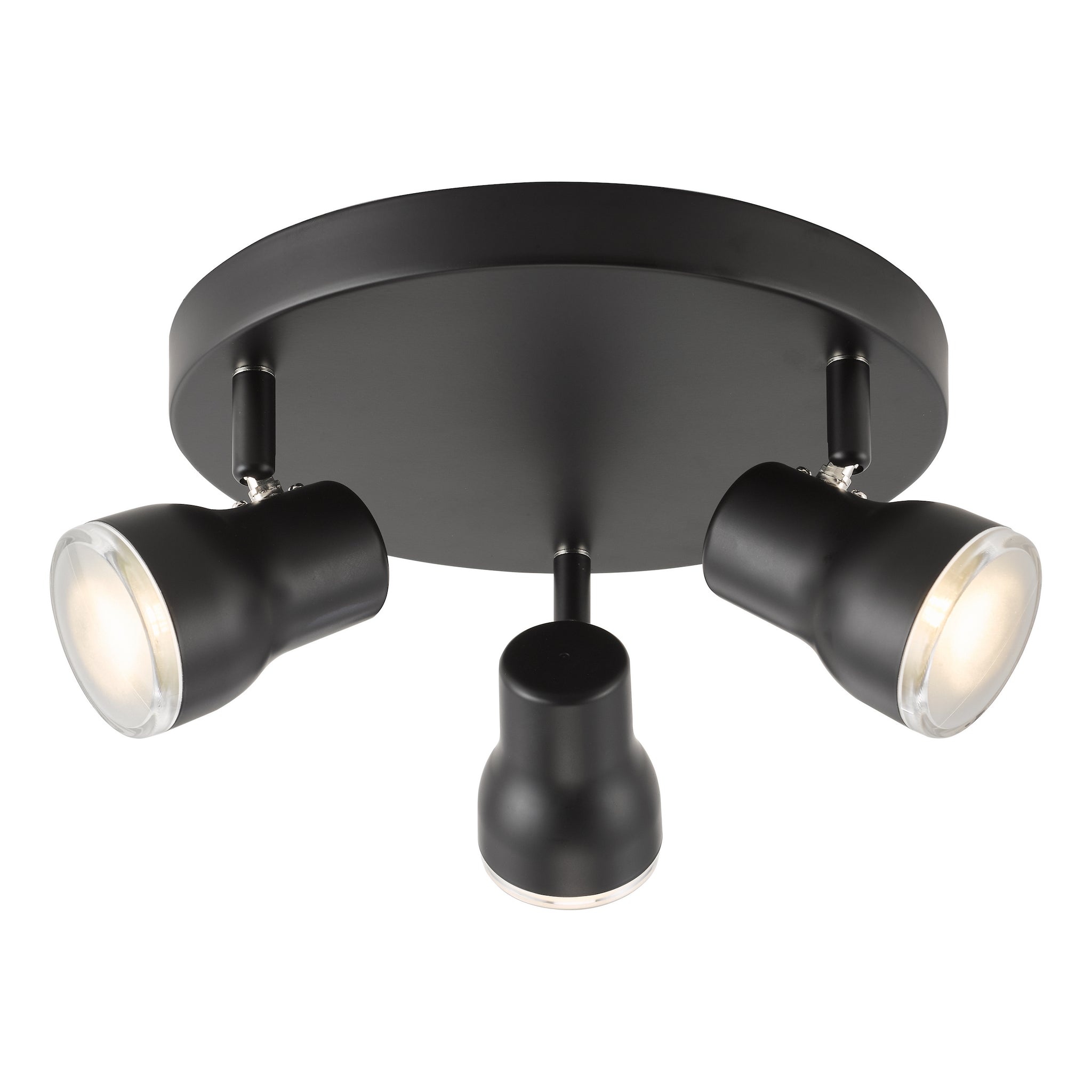 Clint 3 Light Bathroom Ceiling Lights | Matt Black Semi-Flush - Foy and ...