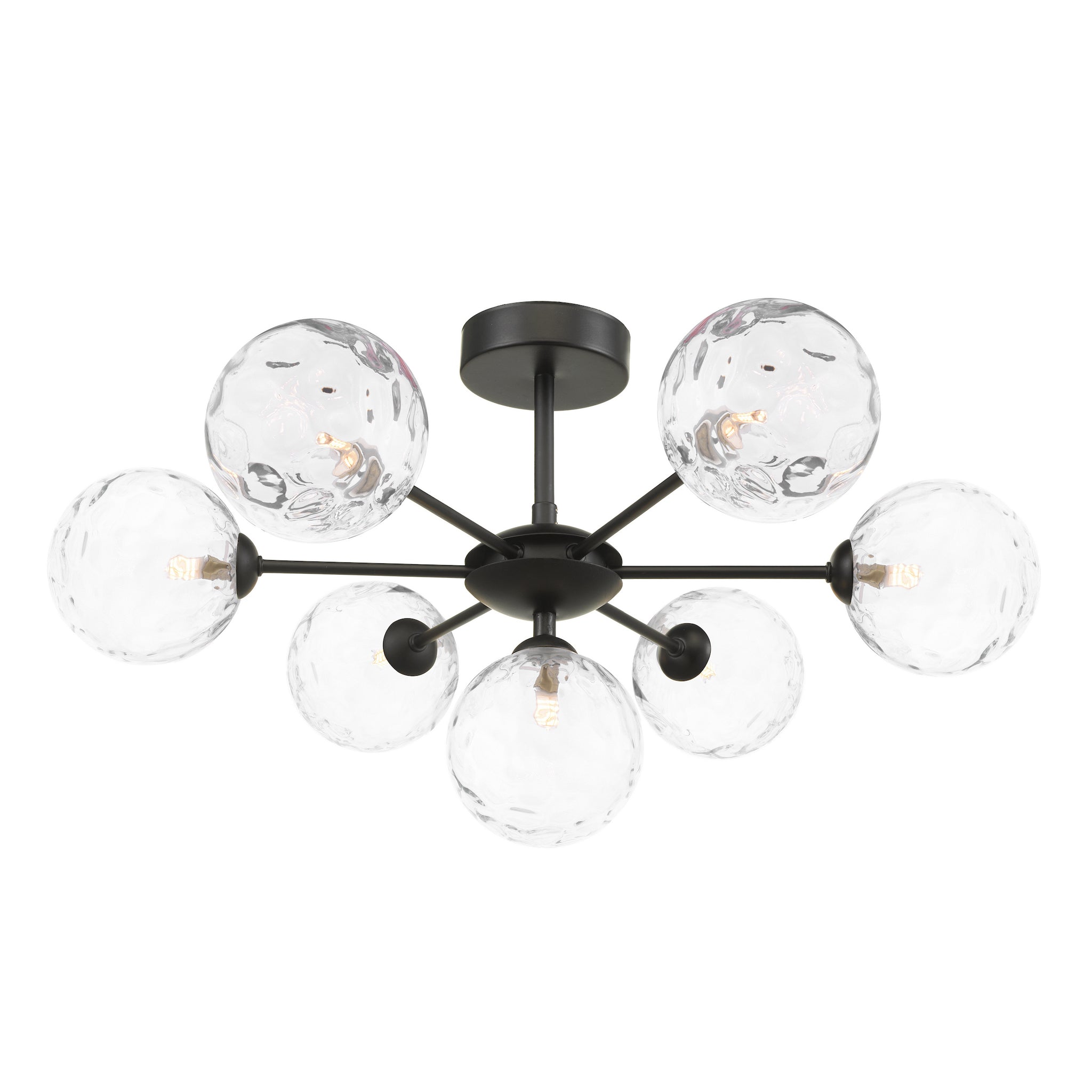 Cohen 7-Light Pendant Light | Clear Dimpled Glass Ceiling Light - Foy ...
