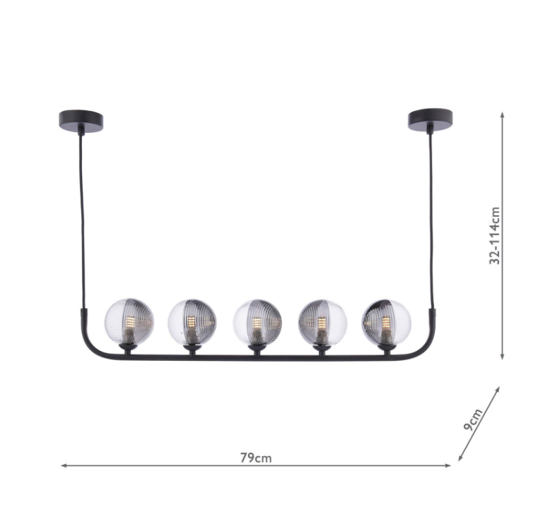 Cradle 5 Light Pendant Light | Matt Black Ceiling Lighting - Foy and ...