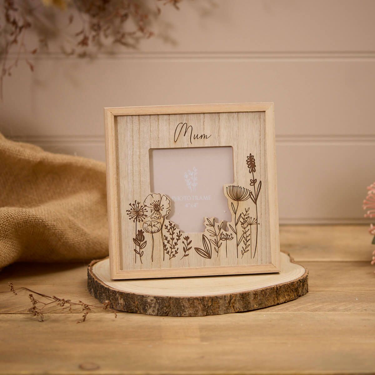 Etched Wood Flower Mum Frame | Picture Frames | Gifts | Foys - Foy and ...