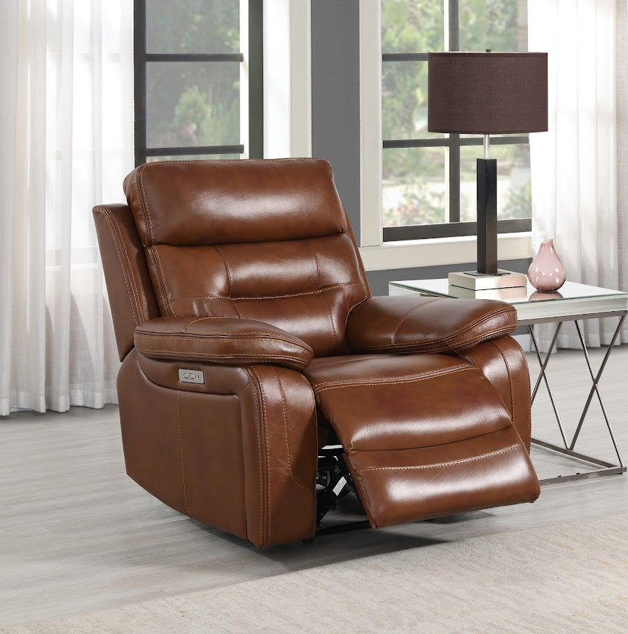 Egan Electric Recliner Armchair Bison Saddle | Power Recliners - Foy ...