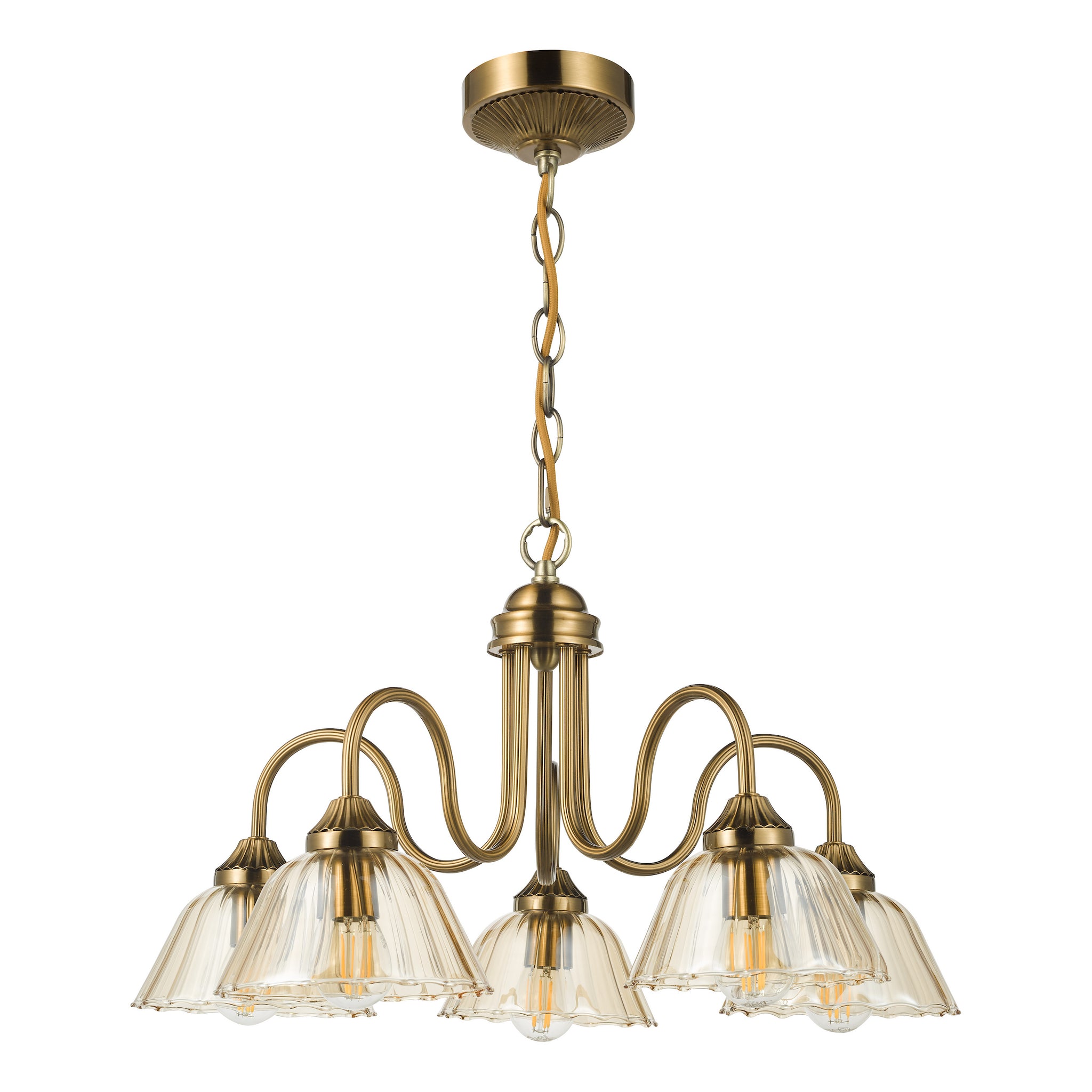 Antique Bronze Pendant Light with Amber Glass | Erika Ceiling Light ...