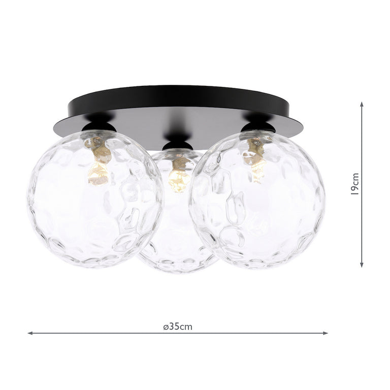 Flush Lighting Black Ceiling Light | Foley 3 Light Flush Mount - Foy ...