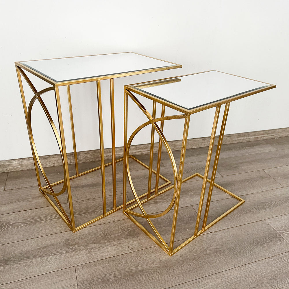 Franklin Gold Side Table Set | Luxury Set of 2 Side Tables - Foy and ...