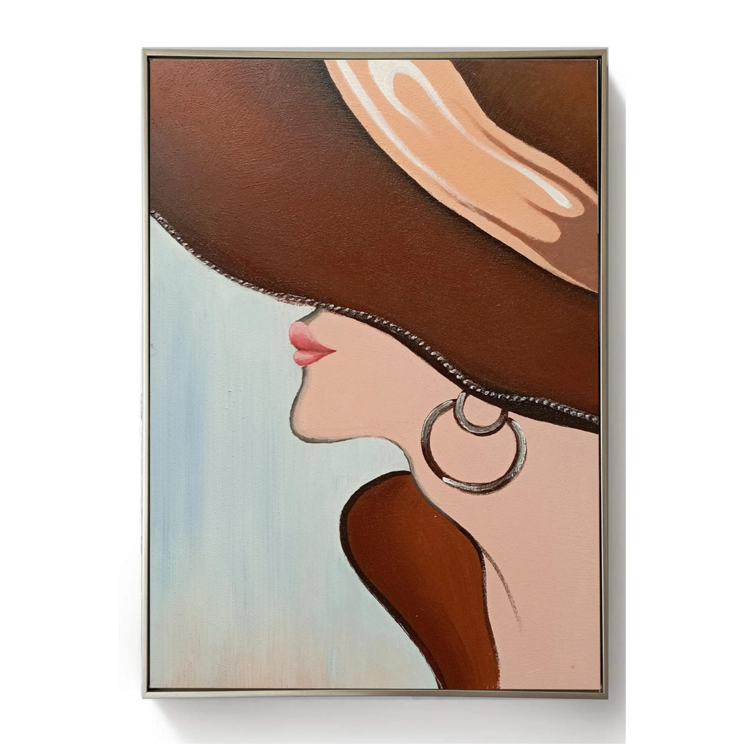 Funky Hat Brown Wall Art | Framed Oil Painting | Foys.ie - Foy and Company