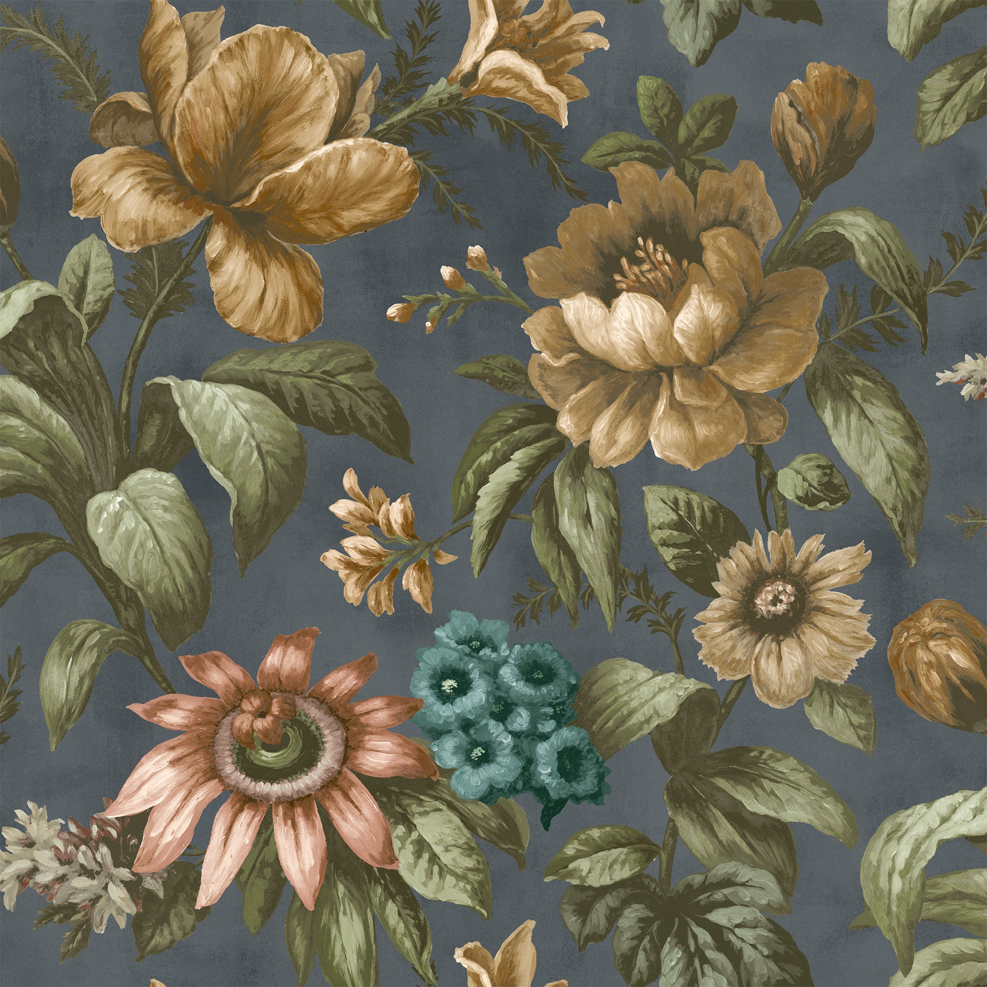 Superfresco Easy Gardenia Wallpaper | Floral Dark Blue Wall Covering ...