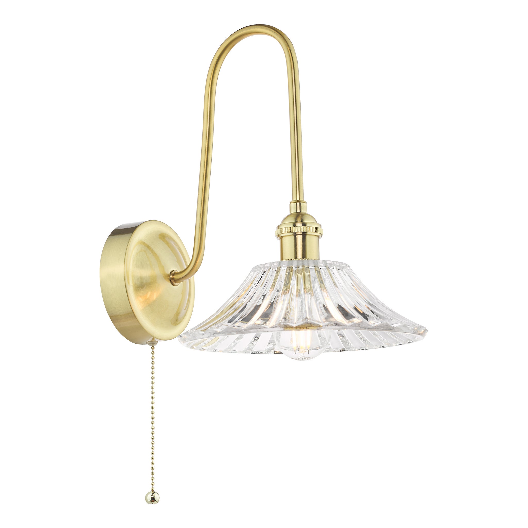 Natural Brass & Glass Wall Light | Hadano Wall Lamp - Foy and Company