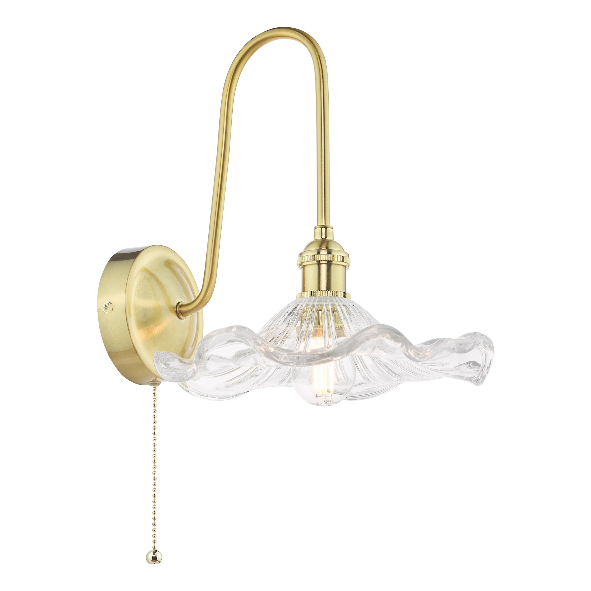 Wall Light in Natural Brass & Glass | Hadano Wall Lamp - Foy and Company