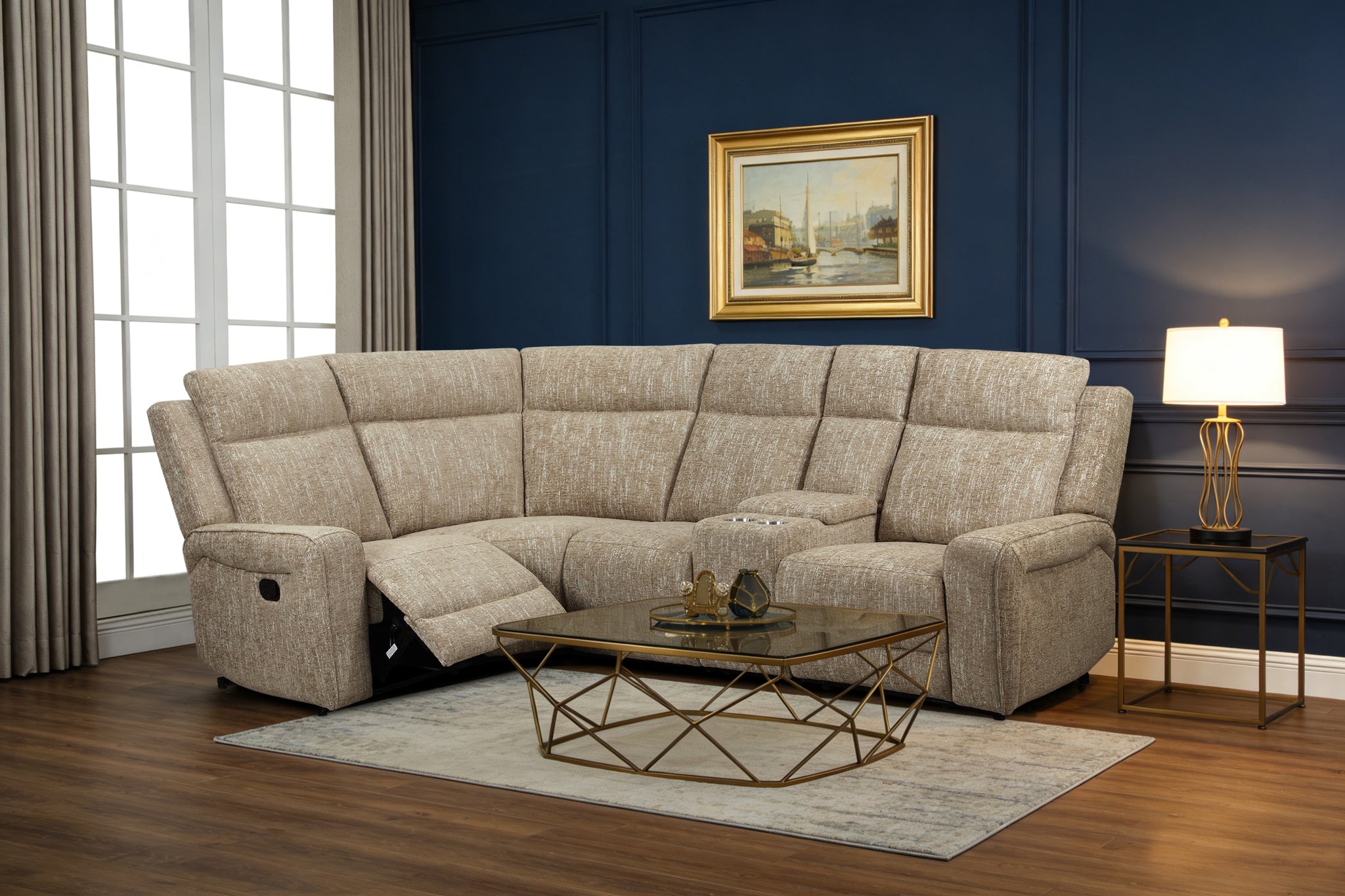 Harper Corner Sofa | Large Beige Fabric Sofa for Living Rooms - Foy and ...