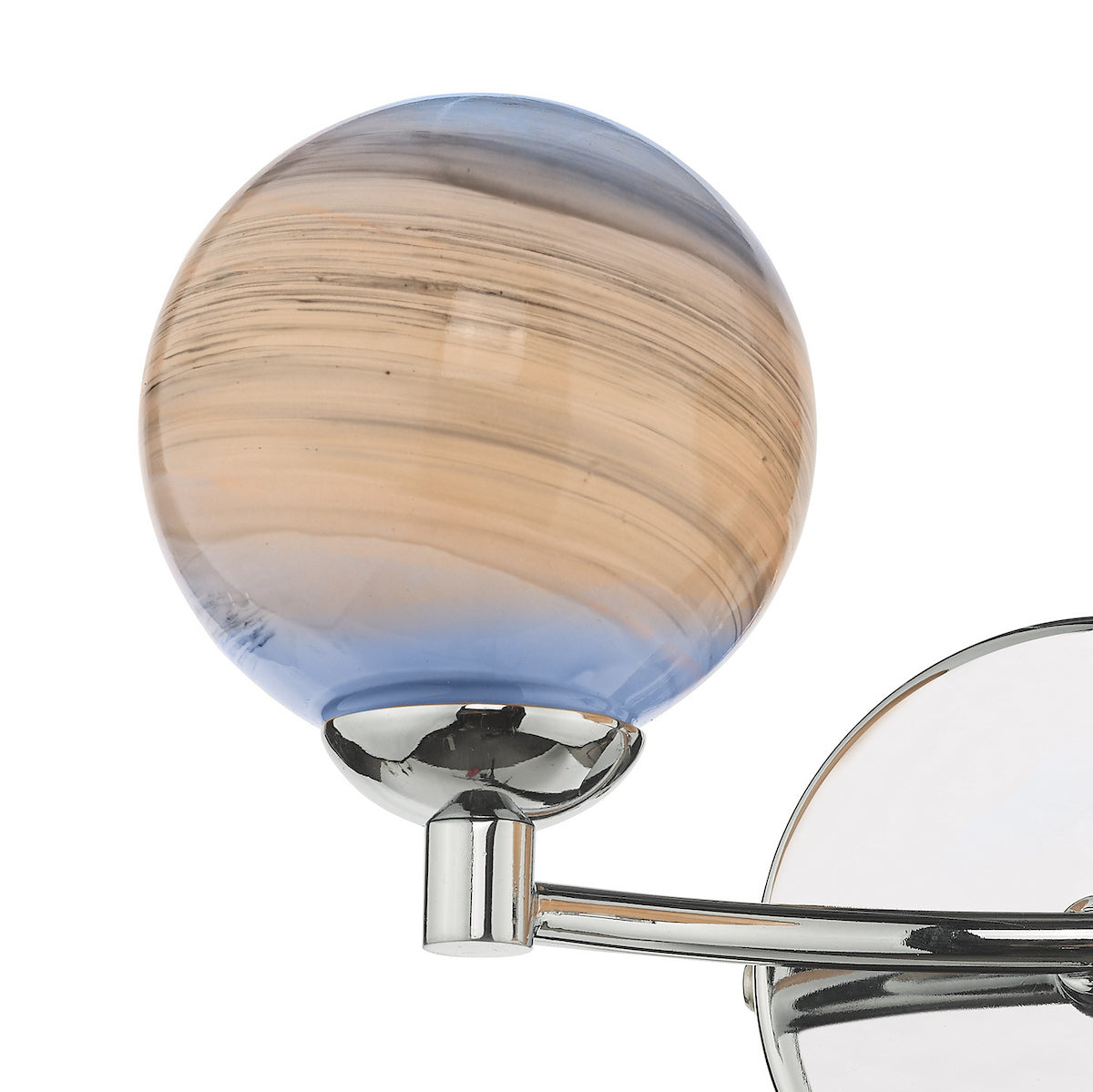 Polished Chrome Wall Light with Planet Glass | Wall Lamp - Foy and Company