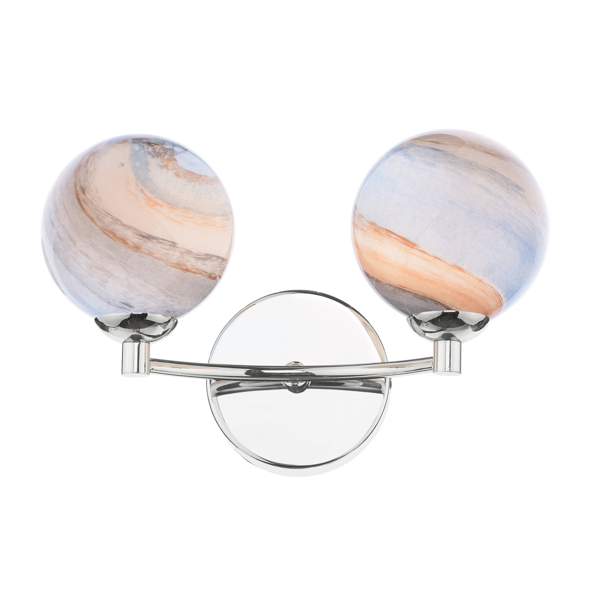 Polished Chrome Wall Light with Planet Glass | Wall Lamp - Foy and Company