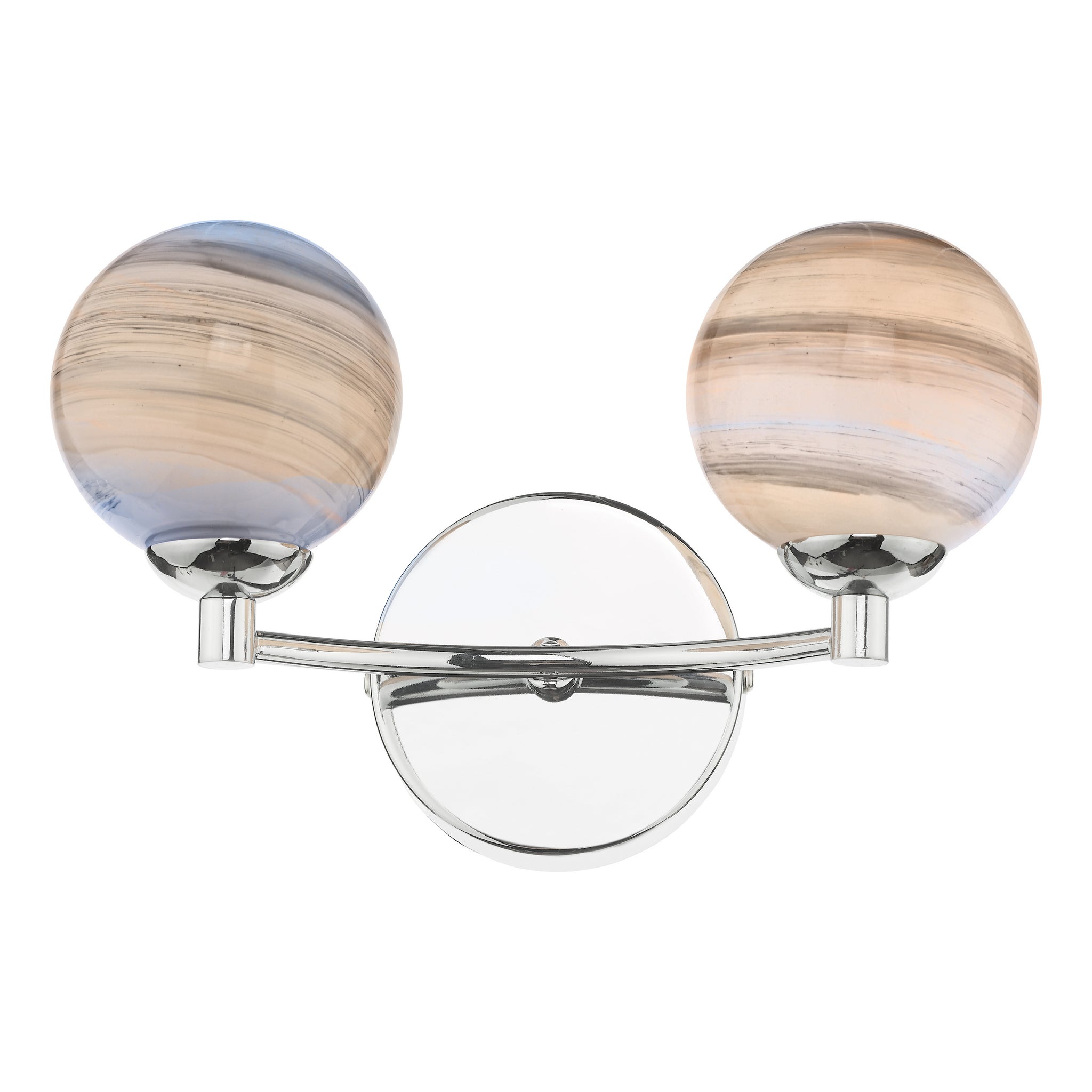 Polished Chrome Wall Light with Planet Glass | Wall Lamp - Foy and Company