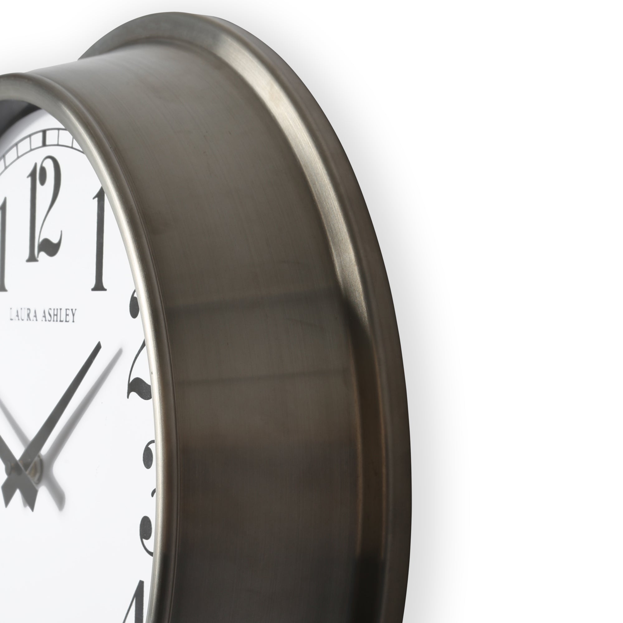 Laura Ashley Gibson Brushed Stainless Large Wall Clock | Foys.ie - Foy ...