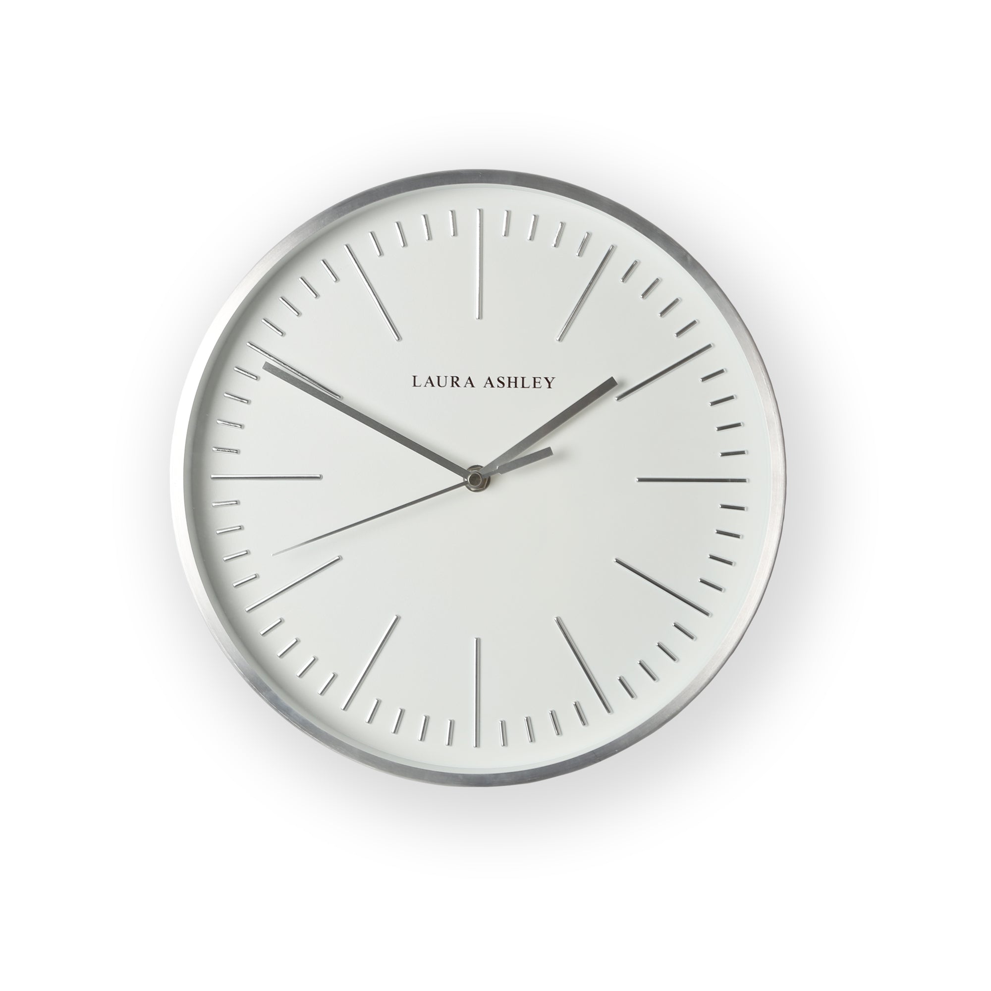 Laura Ashley Glenn Silver Contemporary Metal Wall Clock | Foys.ie - Foy ...