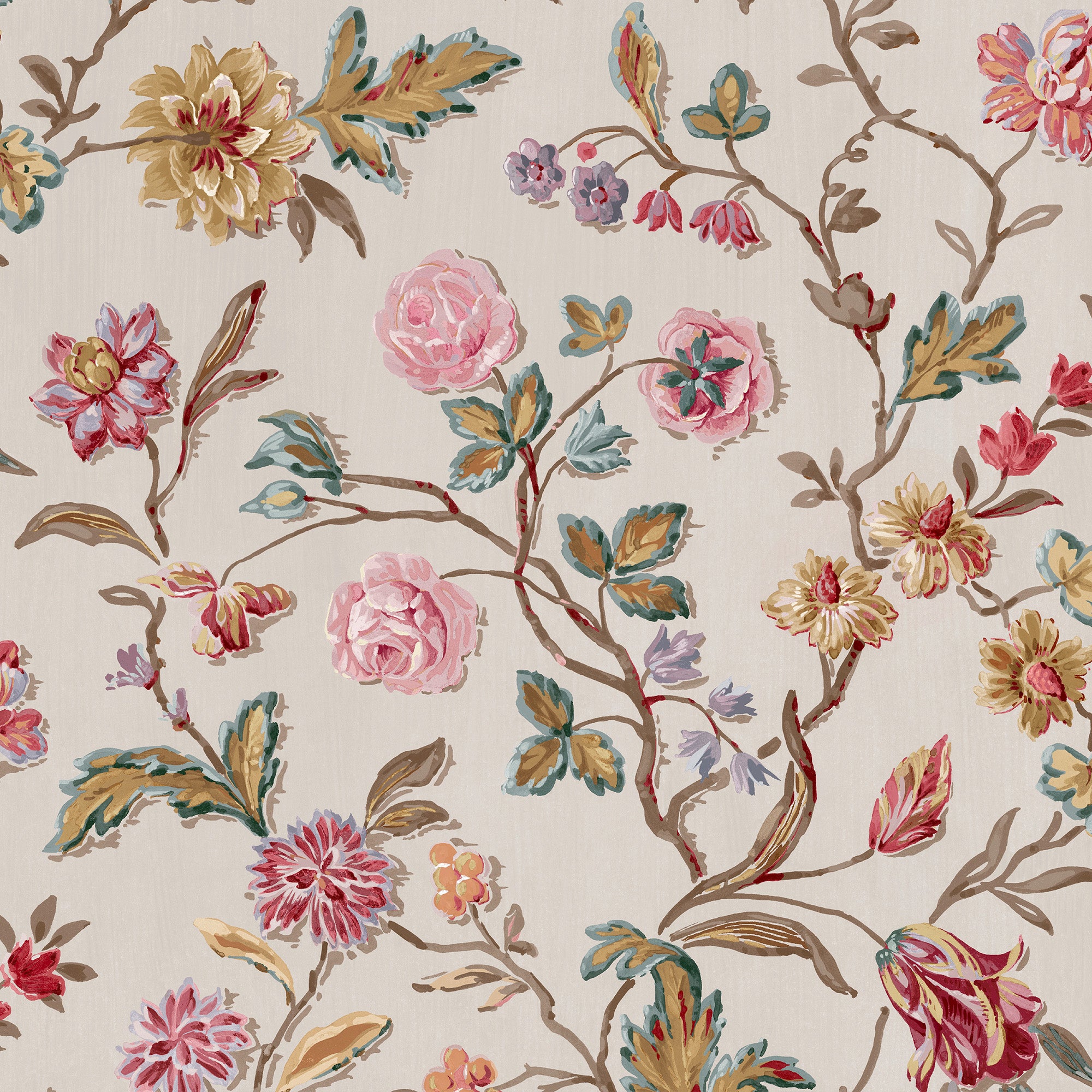 Pale Sable Floral Wallpaper | Laura Ashley Collection Decor - Foy and ...