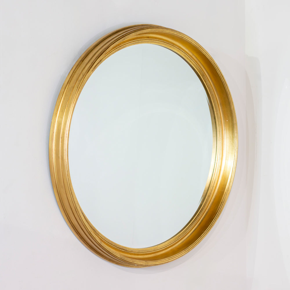 Elegant Round Mirror Gold 90 cm | Modern Mirror for Interiors - Foy and ...