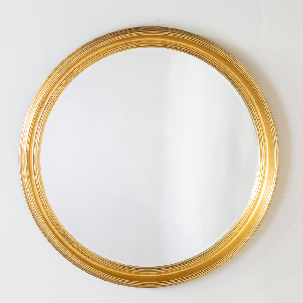Elegant Round Mirror Gold 90 cm | Modern Mirror for Interiors - Foy and ...