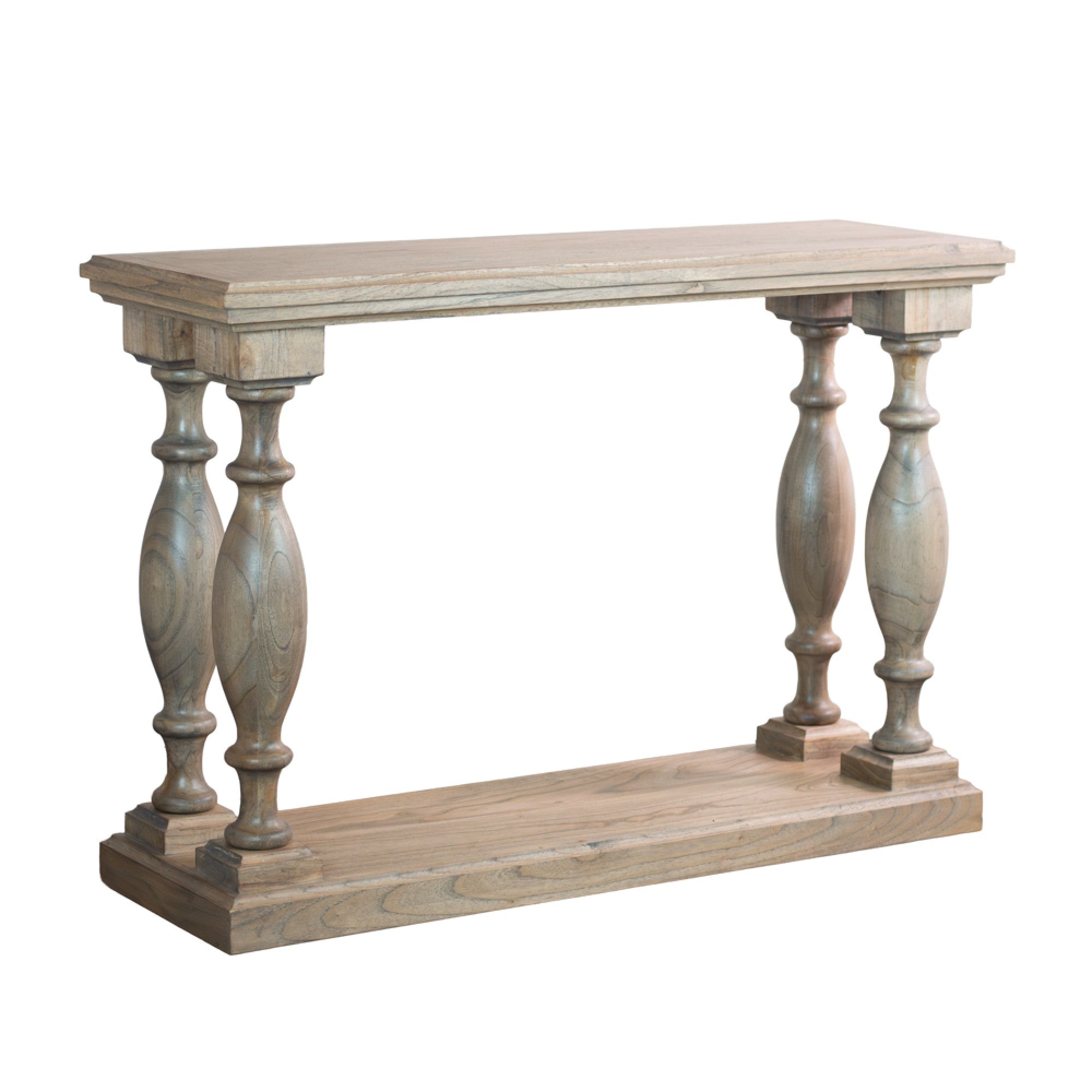 Wooden Pillars Console Table 120 cm | Rustic Hallway & Living Room ...