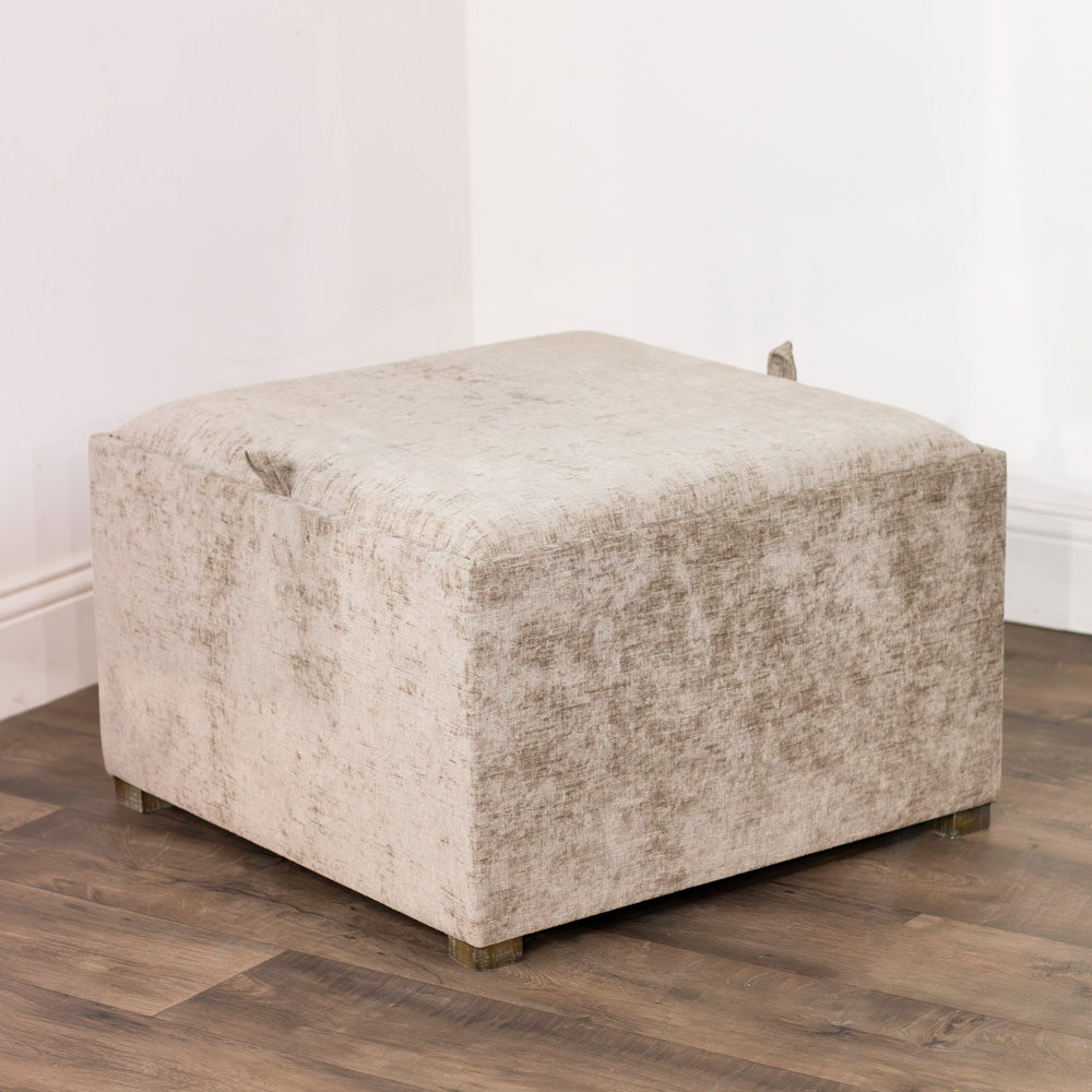 Maya Set of 2 Sand Pouffe and Table Tray – Fabric Pouffe Set - Foy and ...