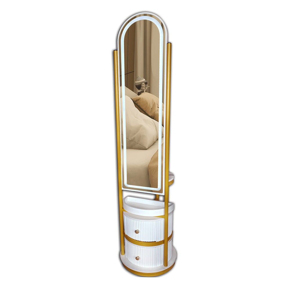 Gold Rotating LED Mirror for Dressing | Stylish Long Mirror - Foy and ...
