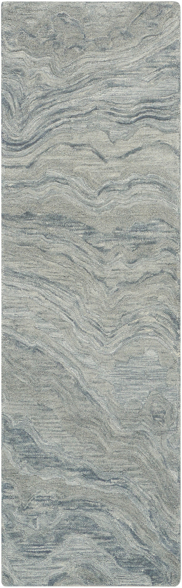 Abstract Blue Runner Rug | Nourison Rugs Graceful Collection - Foy and ...