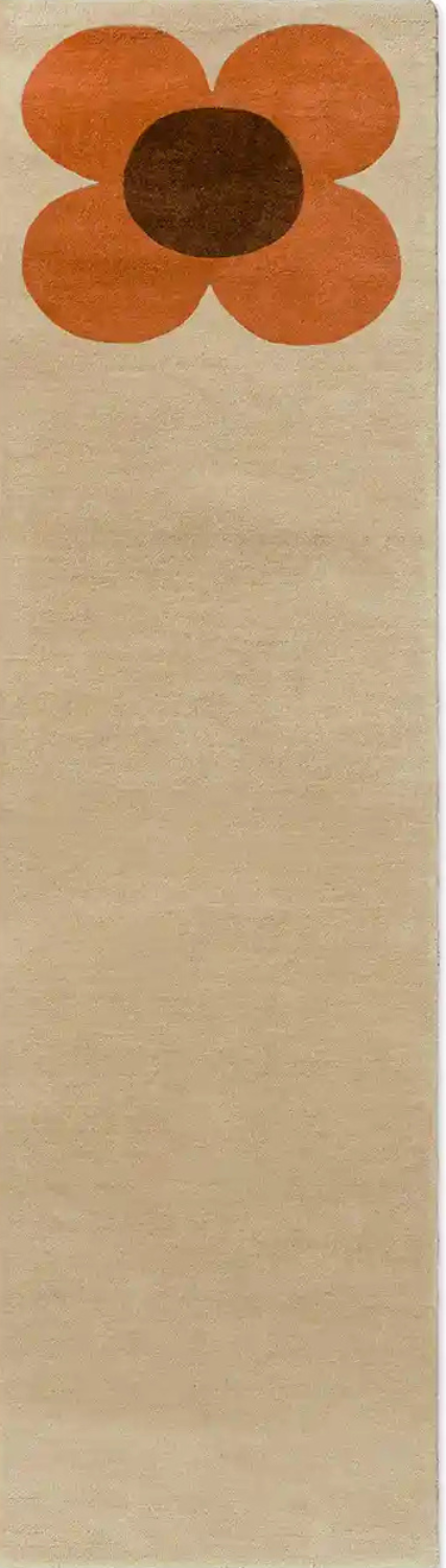 Orla Kiely Pumpkin Ecru Runner Rug | Luxury Hand Tufted Wool Rugs - Foy ...