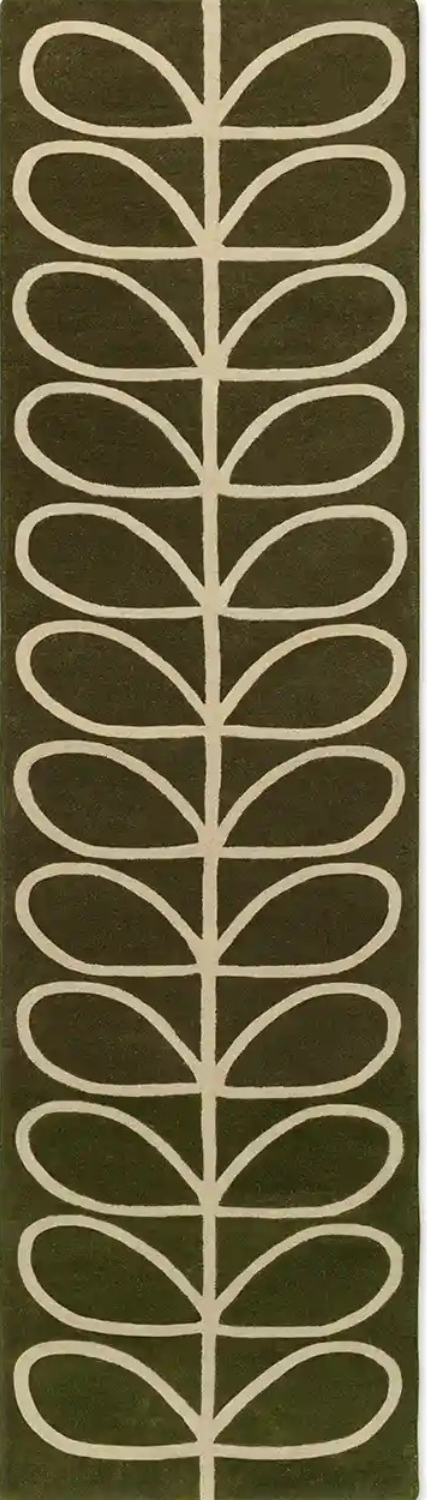 Orla Kiely Linear Stem Olive Runner Rug | Hand Tufted Wool - Foy and ...