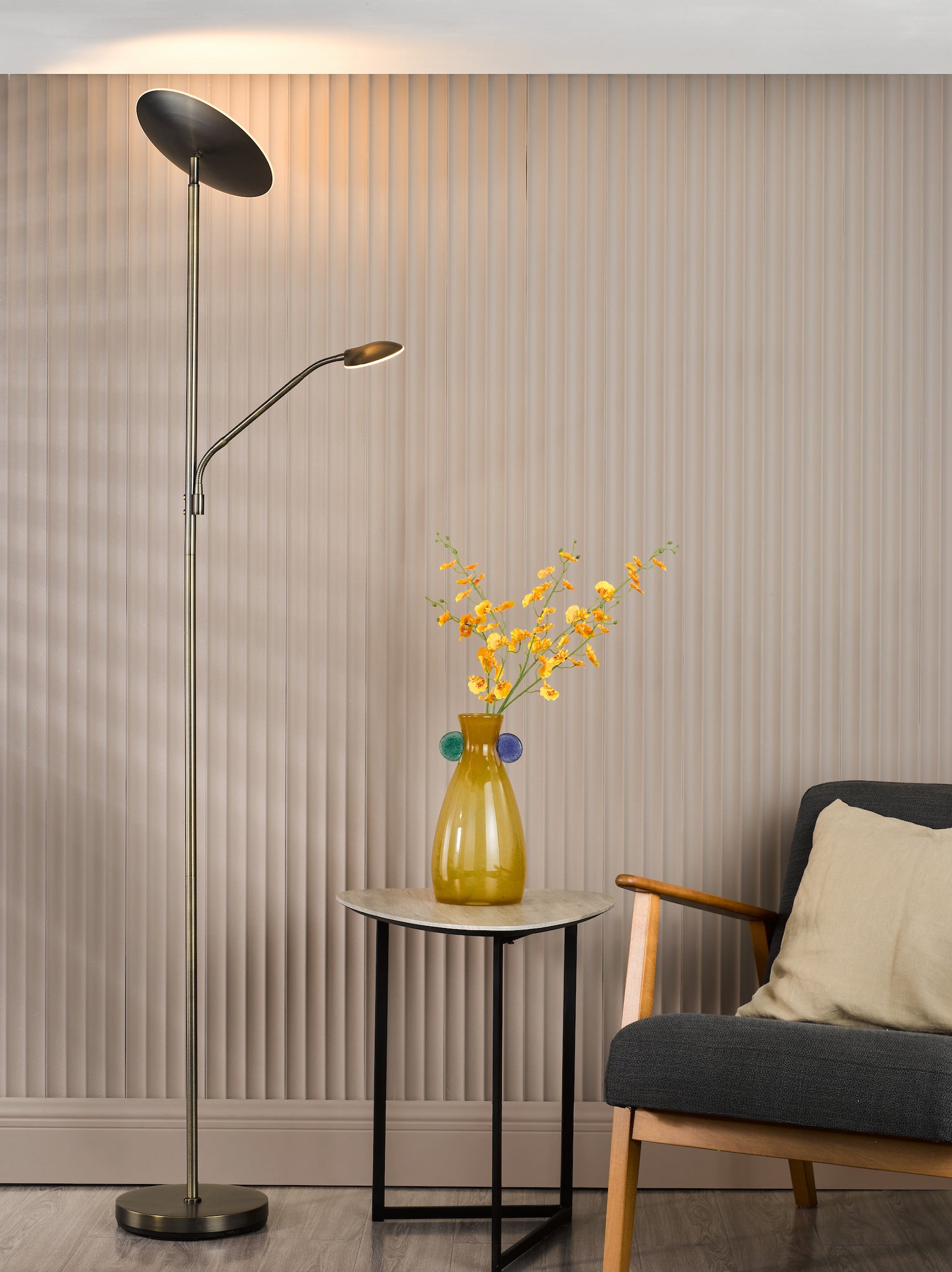 Osbert Mother & Child Floor Lamp | Satin Bronze LED Lighting - Foy and ...