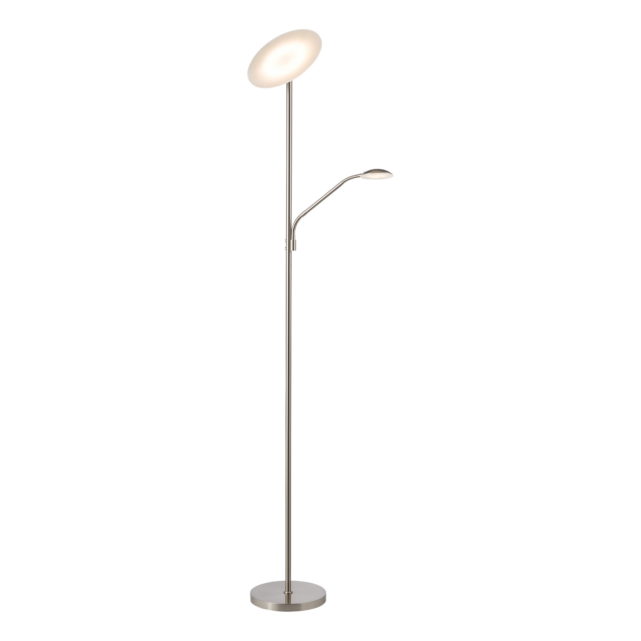 Satin Nickel Floor Lamp LED | Mother & Child Lighting Collection - Foy ...