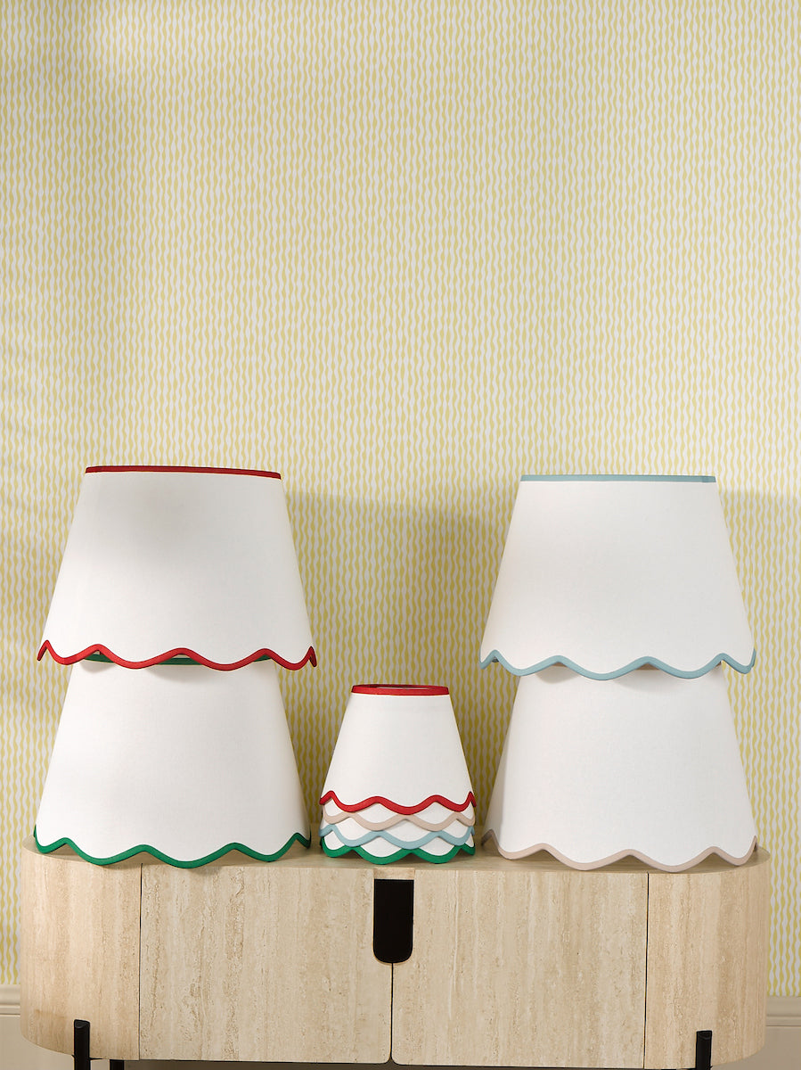 Natural Linen Shade with Red Details | Poma Lighting Shade - Foy and ...