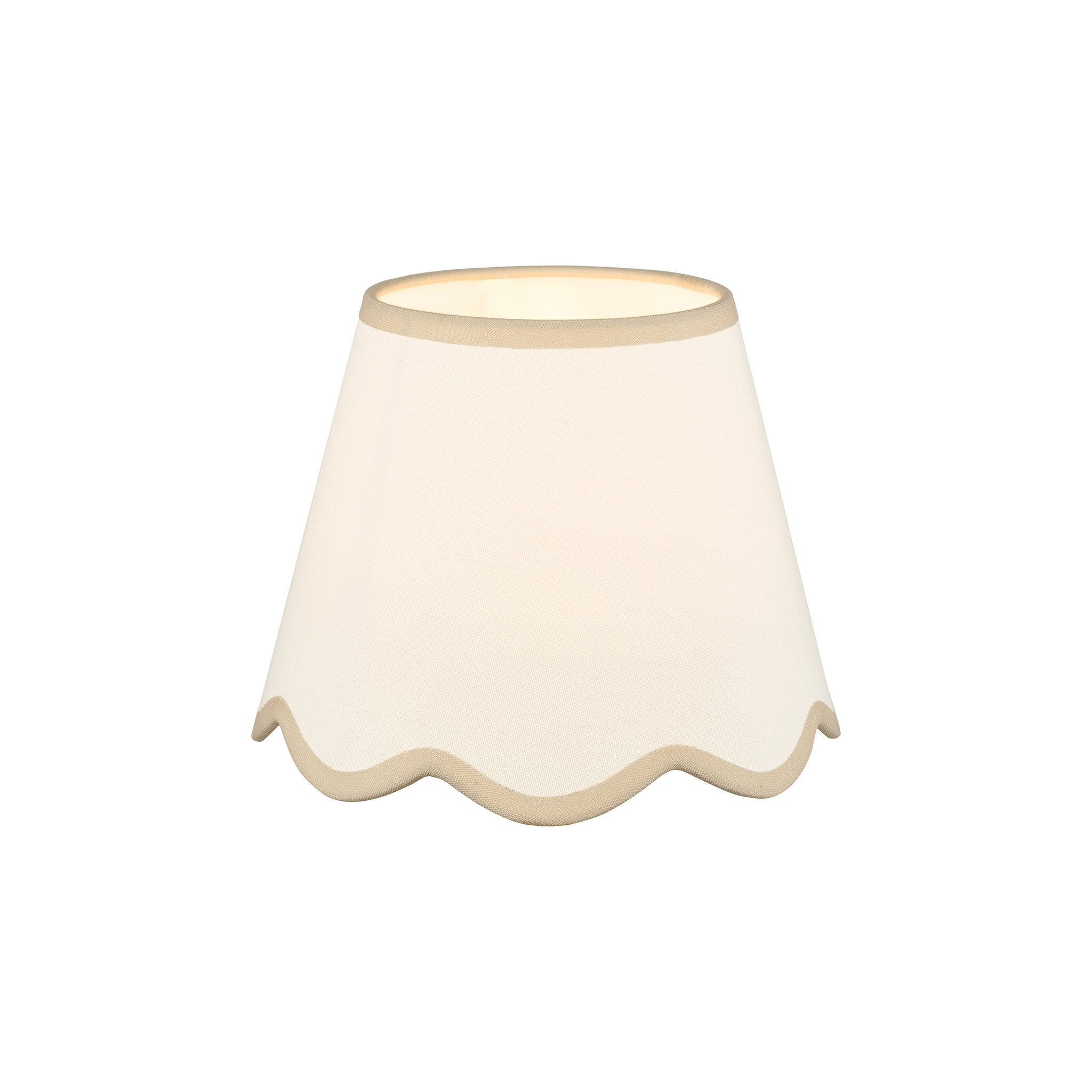 Natural Linen Shade with Taupe Details | Poma Lighting - Foy and Company