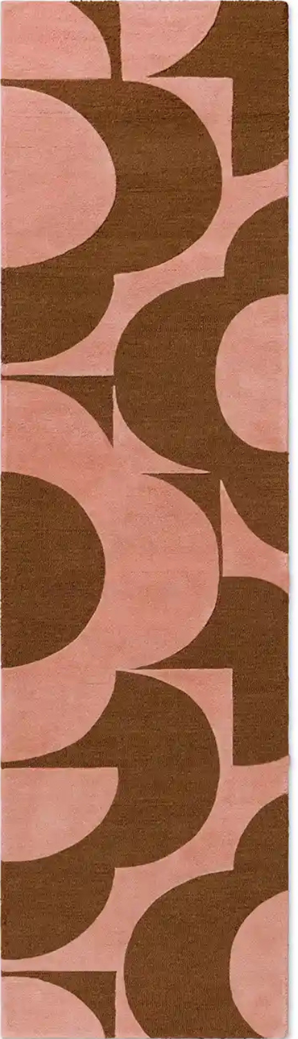 Pink Terracotta Orla Kiely Runner Rug | Modern Floral Style - Foy and ...