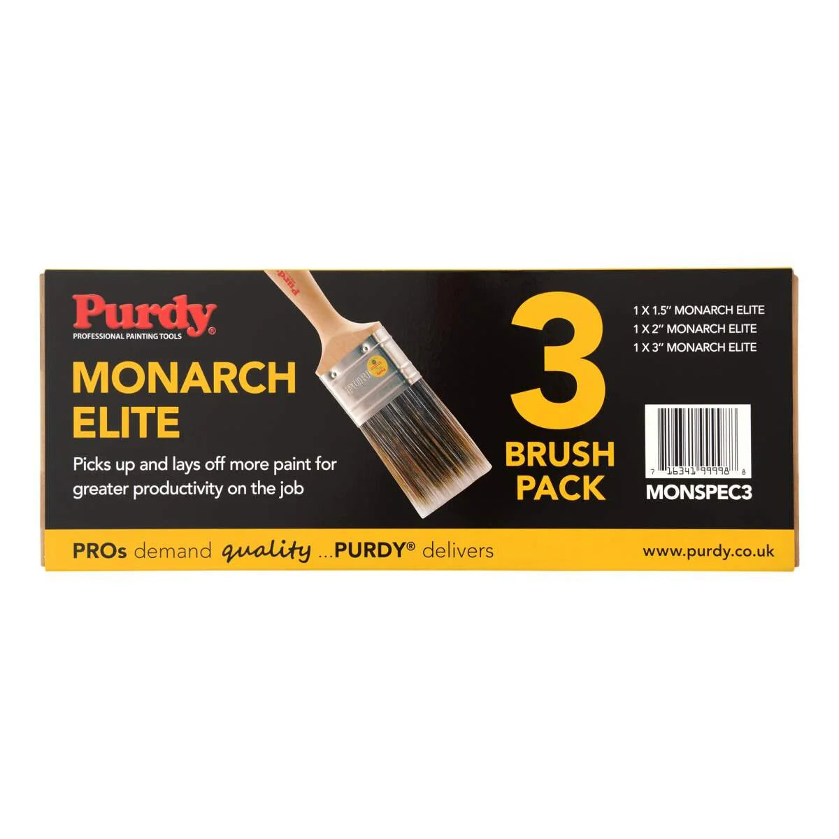 Purdy Monarch Elite 3 Brush Set | Paint Supplies | Decorating Tools ...