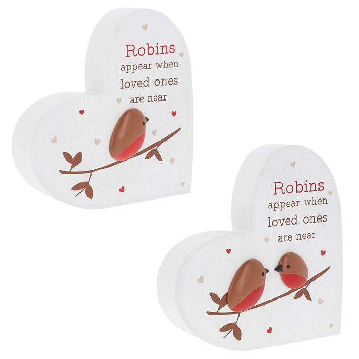 Robins Standing Heart Assorted | Gifts Ideas | Plaques | Foys.ie - Foy ...
