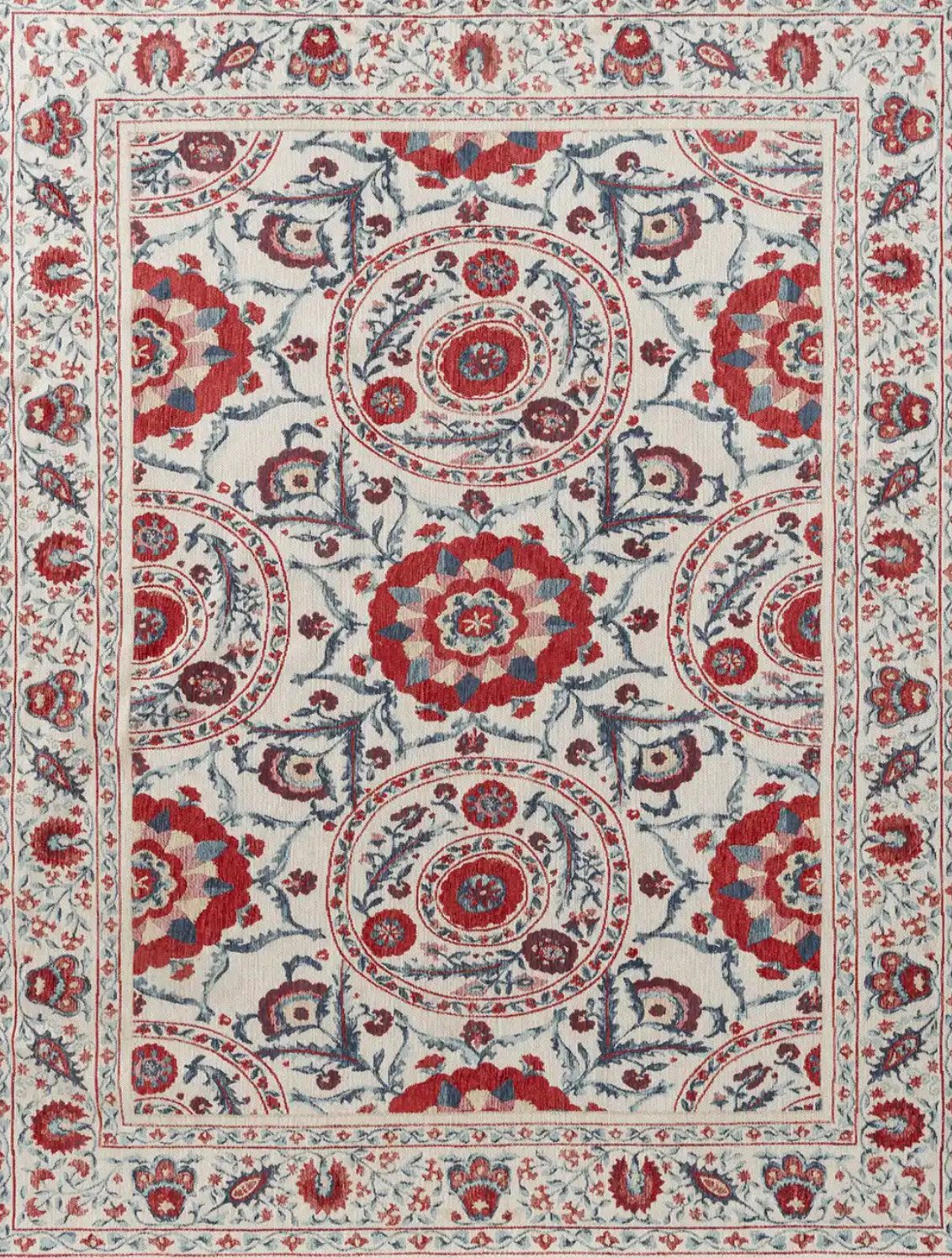 Sanderson Anthos Red Indigo Rug | Luxury Damask Rugs Collection - Foy ...