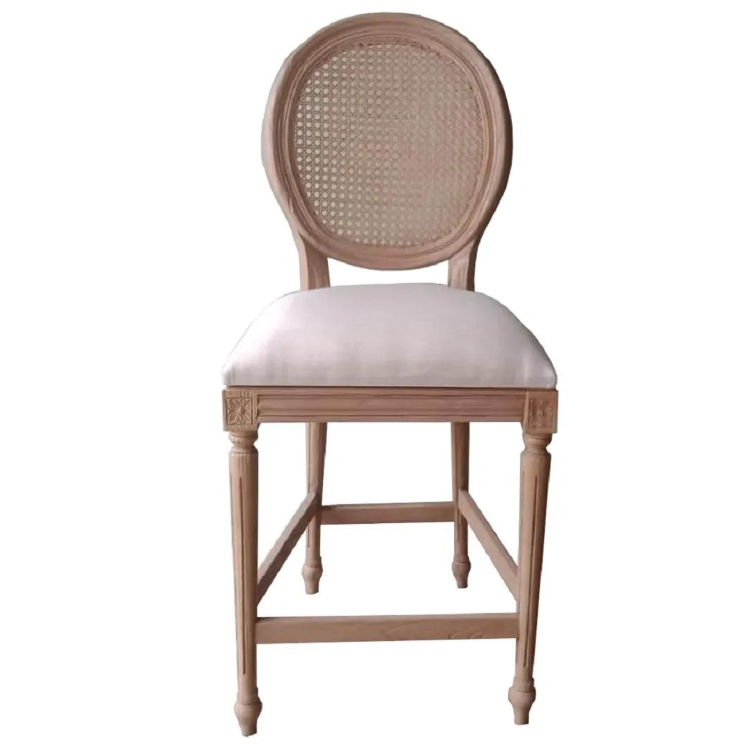 Sofia Rattan Balloon Back Counter Stool Rustic Brown | Kitchen Stool - Foy and Company