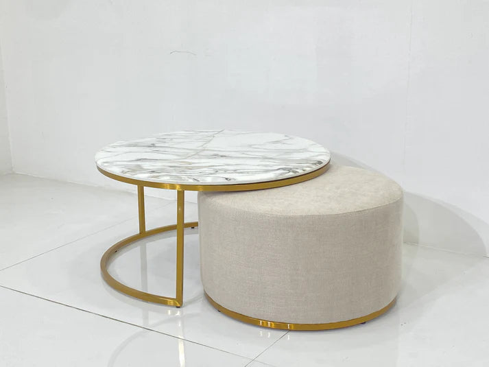 Tivoli Set of Coffee Table & Pouffe | Coffee, Side, and End Tables ...
