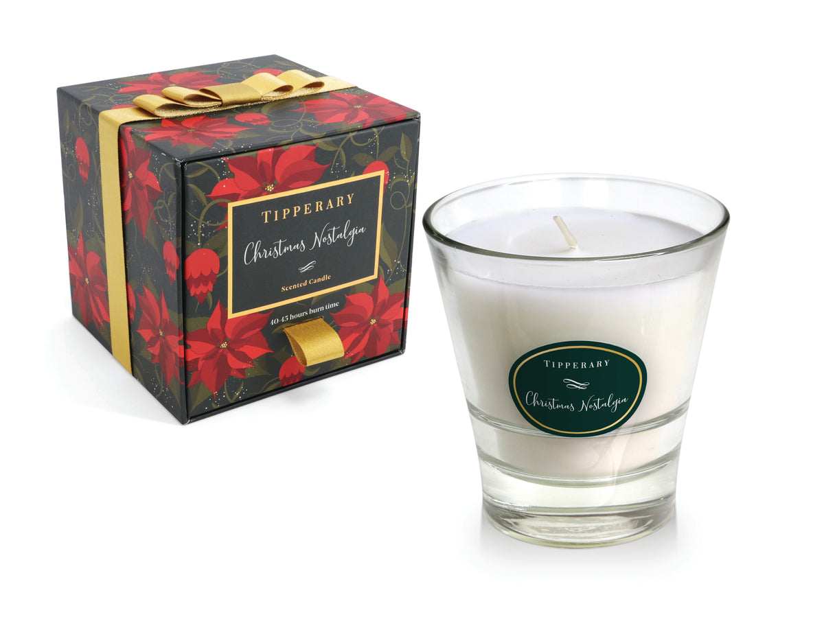 Tipperary Crystal Poinsettia Candle Christmas Nostalgia | Christmas ...
