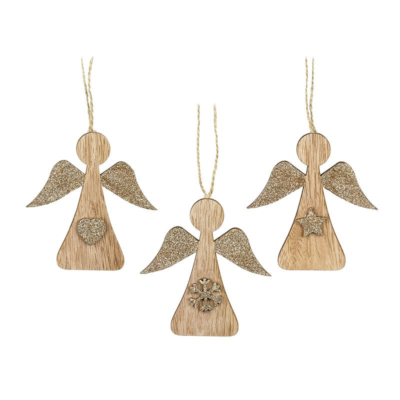 Christmas Decoration: Wooden Angel Hangers for Home Decor - Foy and Company