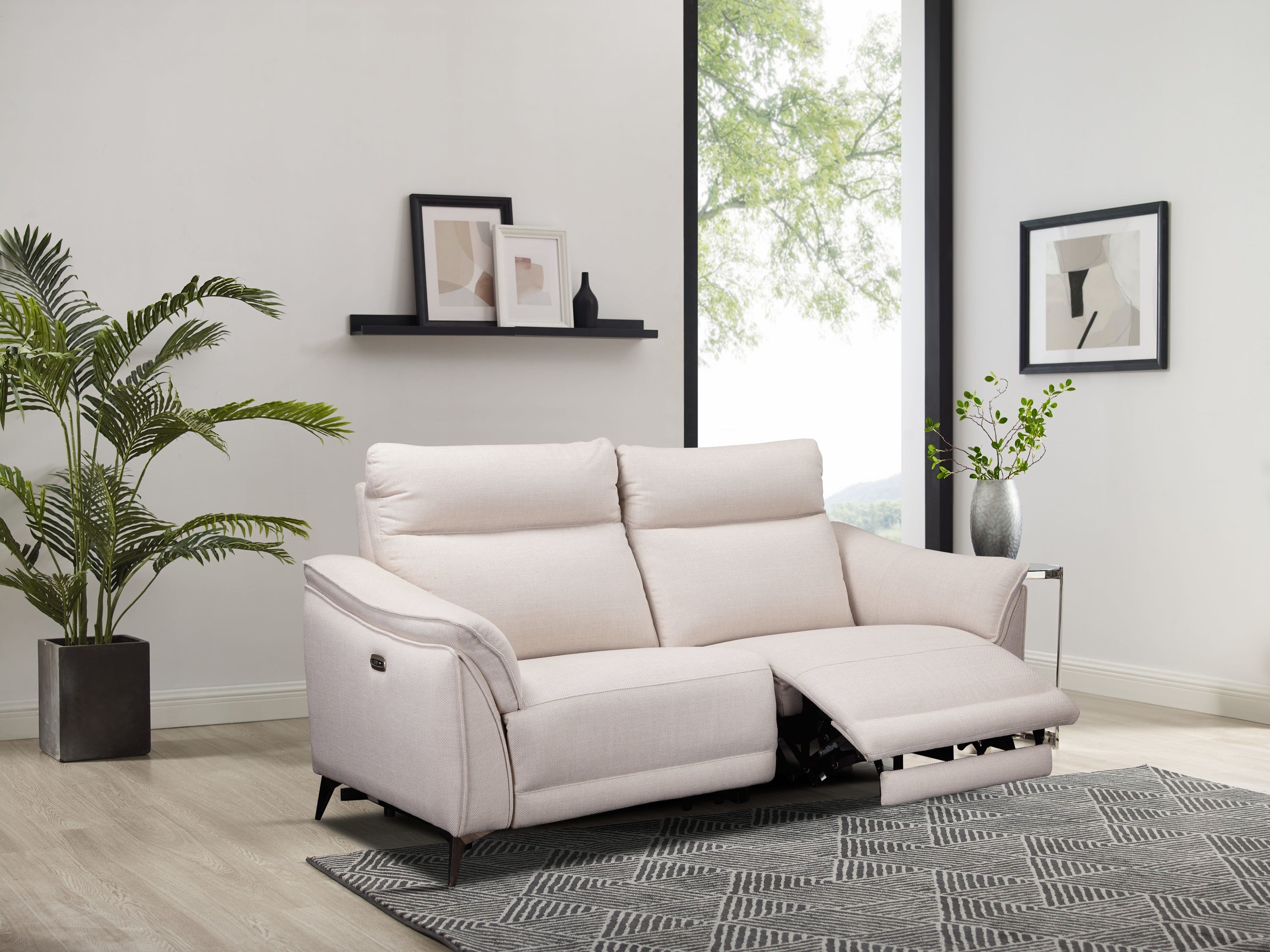 Austin 3 Seater Sofa Electric Reclining White | Foy and Company - Foy ...