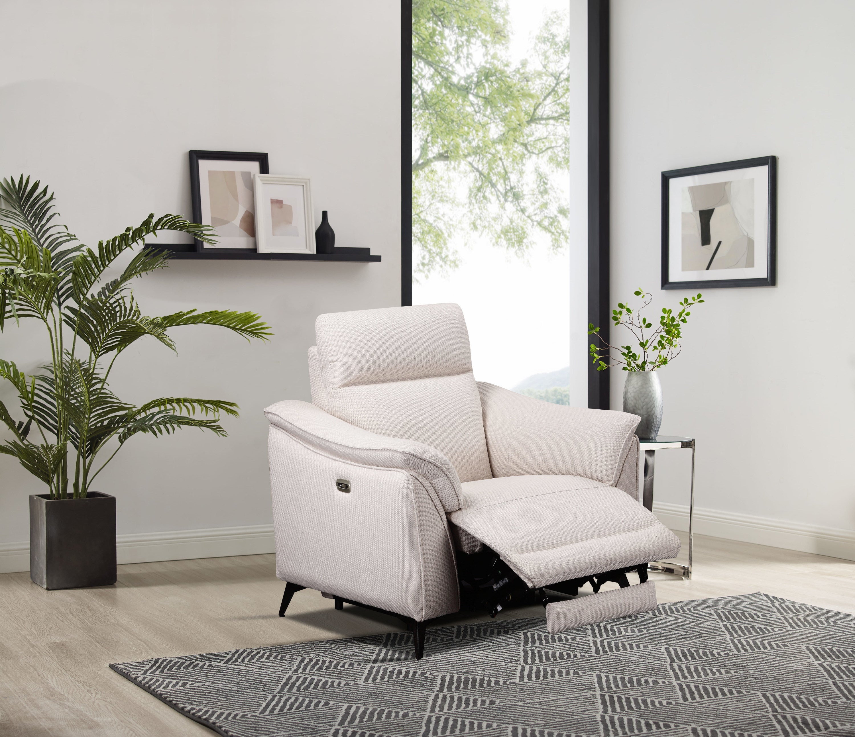 Austin Electric Reclining Chair White | Foy and Company - Foy and Company
