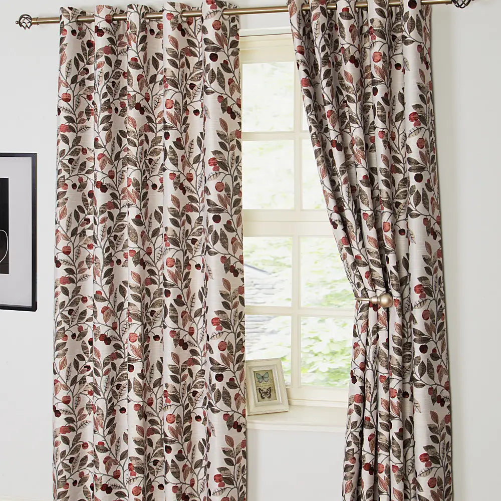 Berries Brick Curtains | Ready Made Curtains Online | Foys.ie - Foy and ...