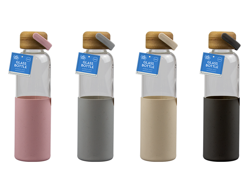 Glass Water Bottle 500ml | Reusable Water Bottles - Foy and Company