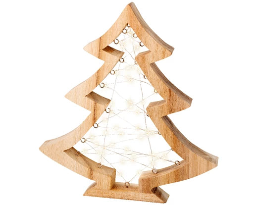 Christmas Micro LED Frame Light Wood Tree - Default Title - Foy and Company