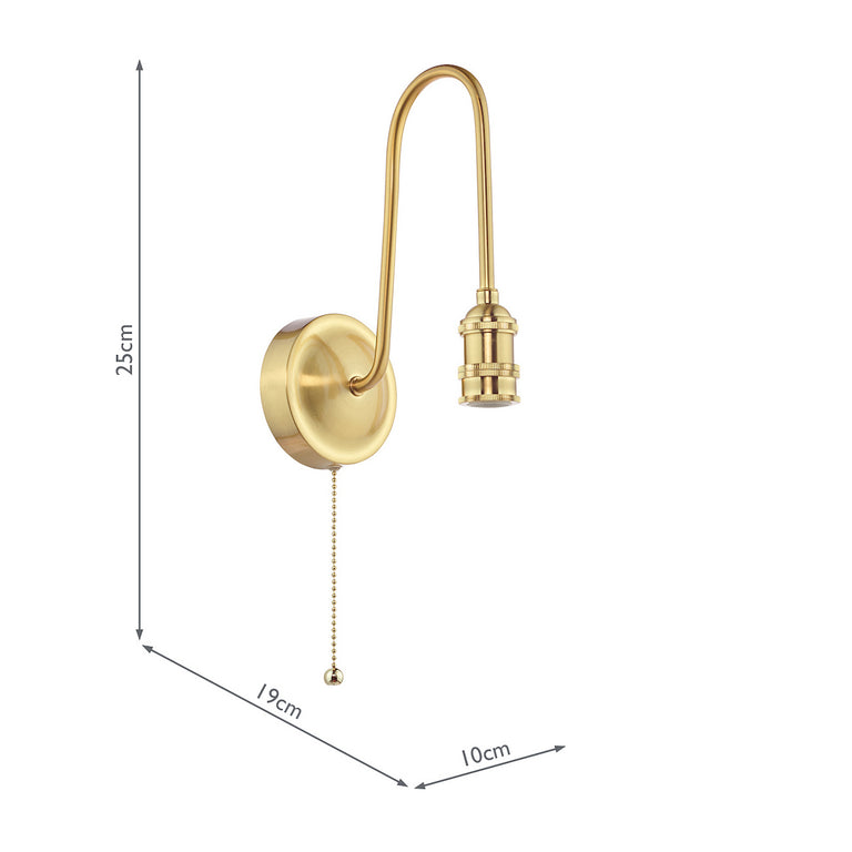 Tall Brass Wall Light Bracket | Lighting Collection Wall Mount - Foy ...
